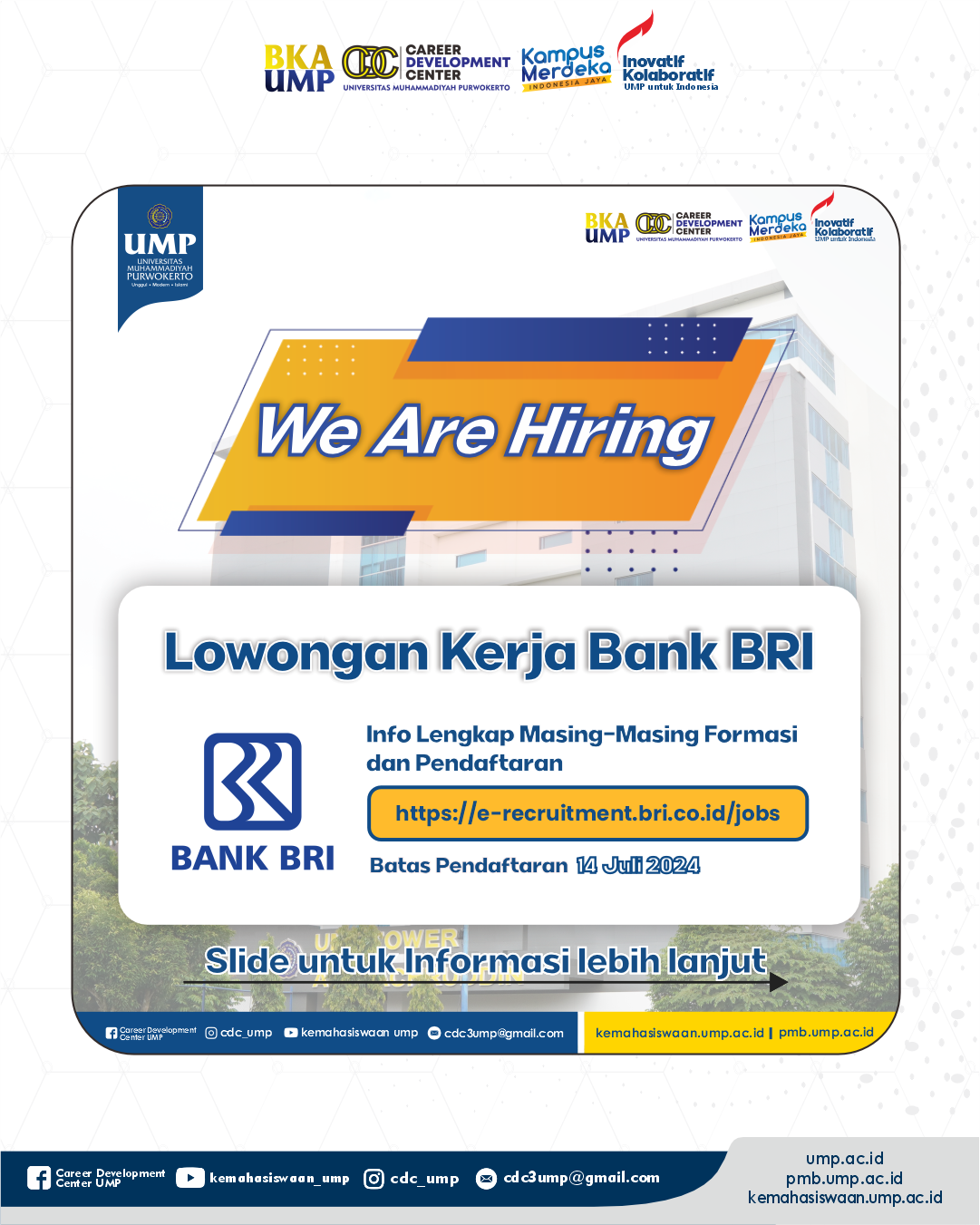 Lowongan Pekerjaan – Career Development Center UMP